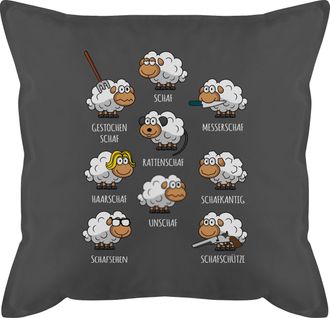 Shirtracer Kissen 50x50 - Schafe Schäfchen Schäfer Schaf Sheep Schafbauer Lustig Witzig - 50 x 50 cm - Grau - schafkissen Kissen+Schaf schafen unschaf männerkiss