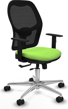 Piqueras y Crespo B&uuml;rostuhl mit 1D-Armen, h&ouml;henverstellbare Lendenwirbelst&uuml;tze, ausgestattet mit Syncro/Traslack und injiziertem Schaum, Schwarz/Pistazie