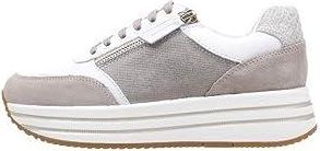 Geox Femme D Kency Basket, Blanc/Sable, 38 EU