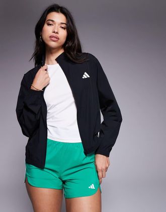 adidas adidas Training - Jacke aus Webstoff in Schwarz mit den 3 Streifen
