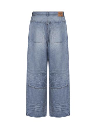 Balenciaga Mens Light Blue Cotton Denim Baggy Jeans