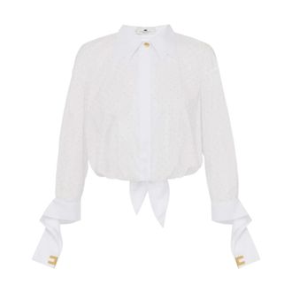 Elisabetta Franchi Femme, Blouses et Chemises, Blanc, Taille: 42 FR Chemise Blanche pour Femme Style &Eacute;l&eacute;gant