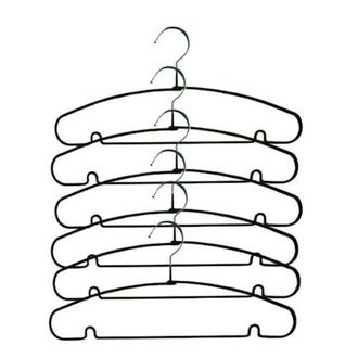 MSV 40 Kleiderb&uuml;gel aus kunststoffbeschichtetem Stahl, sehr robust und rutschfest, Gebogene Seiten, verformt Sich Nicht, alle Arten von Kleidung, 40 cm, S