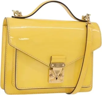 Louis Vuitton Sac &agrave; main vintage Louis Vuitton en cuir verni doccasion - Femme - Pre-owned - Jaune - Taille: ONE Size