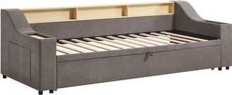 Vente-Unique Doppelbett mit Lattenrost &ntilde; 2 x 80 x 200 cm &ntilde; Taupe &ntilde; Oravaya