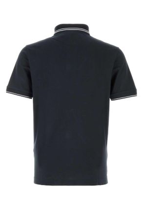 Stone Island Mens Midnight Blue Stretch Piquet Polo Shirt Exterior: Cotton Elastane T-shirts And Polos