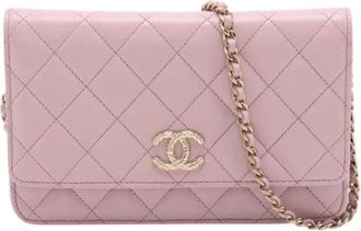 Chanel Portefeuille sur cha&icirc;ne Pre-owned - Femme - Pre-owned - Rose - Taille: ONE Size