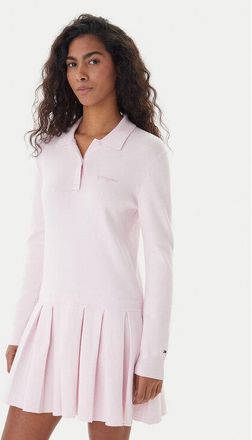 Tommy Jeans Strickkleid Script DW0DW22464 Rosa Regular Fit