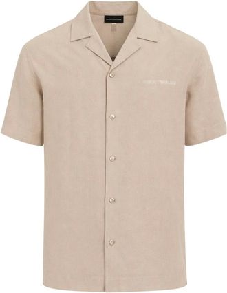 Emporio Armani Homme, Chemises, Beige, Taille: XL Af20590 Chemise &agrave; Manches Courtes
