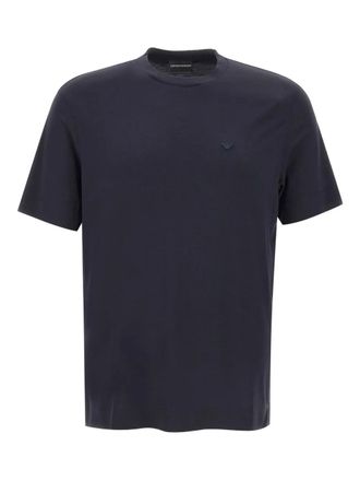 Emporio Armani t-shirt à logo brodé - Bleu