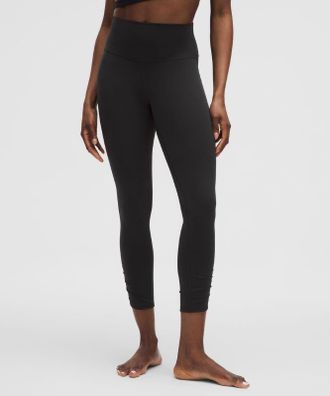 lululemon Align Leggings mit gerafftem, geschwungenem Saum f&uuml;r Frauen - 64 cm - Gr&ouml;&szlig;e 12 in Black