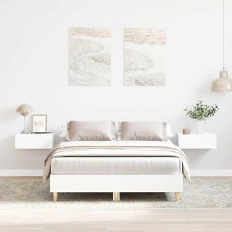 vidaXL Cadre de lit sans matelas blanc 120x200 cm bois ing&eacute;nierie Vidaxl