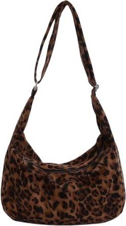 Generic Sac &agrave; bandouli&egrave;re en daim synth&eacute;tique pour femme - Grand sac &agrave; bandouli&egrave;re avec sangle r&eacute;glable, poches int&eacute;rieures et doublure en polyester pour le t