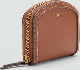 Mango Portefeuille effet saffiano marron moyen - Femme - Taille unique - MANGO