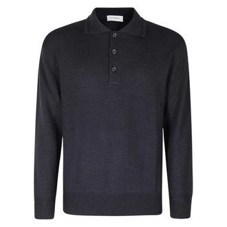 Paolo Pecora Polo en maille M&eacute;rinos Double Jersey - Homme - Tops - Bleu - Taille: XL
