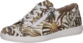 Caprice Damen Sneaker flach aus Leder Low Top, Mehrfarbig (White Graffiti), 40.5 EU