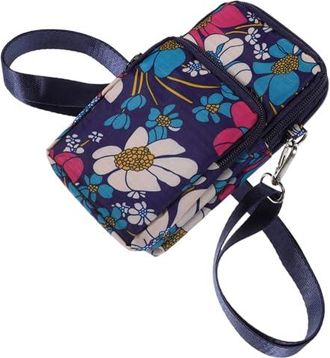 Minkissy Sac Bandouli&egrave;re Petit Format pour T&eacute;l&eacute;phone Pochette Multifonction L&eacute;g&egrave;re Nylon Imprim&eacute; Bleu Mini Porte-monnaie et Sac &agrave; &Eacute;paule Robuste pour Voyage et
