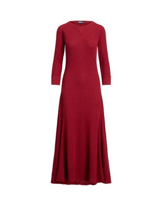 Ralph Lauren WAFFLE-KNIT COTTON CREWNECK DRESS