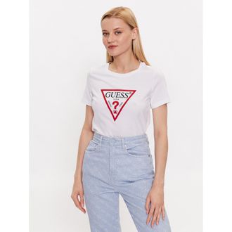 Guess T-Shirt W1YI1B I3Z14 Wei&szlig; Slim Fit