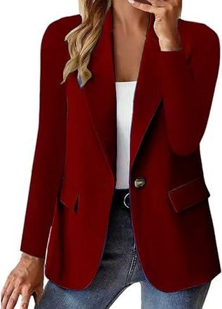Generic Blazer Femme Blanc, Veste Tailleur Femme, Tailleurs Femme, Bureau Travail Veste Legere Blanche Slim Fit Pour Femmes Court/longue Costume Manches Longu