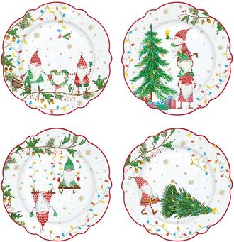 Easy Life Set 4 Dessertteller Ø 20 cm aus Porzellan Ready for Christmas