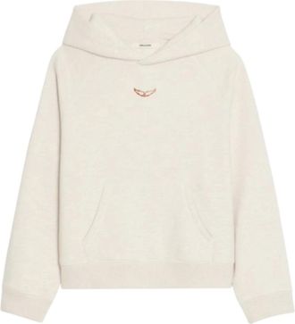Zadig&Voltaire Femme, Sweatshirts et sweats &agrave; capuche, Beige, Taille: 36 FR Georgy Sweat &agrave; capuche
