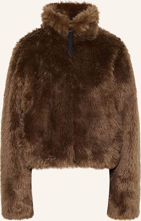 HUGO BOSS Hugo Kunstfell-Jacke Felver grau