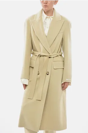 Max Mara SPORTMAX Maxi Zweireihiger Wollmantel TRESA Mit Schildpattkn&ouml;pfen Max Mara