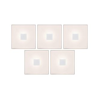 Paulmann 78402 LumiTiles LED Fliesen Square Set IP44 10x10cm 5er-Set incl. 5x0,8 W Warmwei&szlig; Wei&szlig; Kunststoff, Aluminium Badbeleuchtung 2700 K