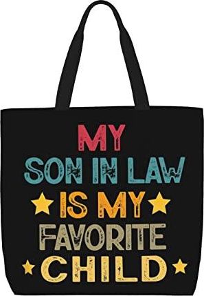 Generic Sac De Courses Mon Gendre Est Mon Enfant Pr&eacute;f&eacute;r&eacute; Sac Biblioth&egrave;que Avec Poign&eacute;es R&eacute;utilisable Sacs En Toile Pour Femmes, Pour Tous Les Jours, Femmes, S