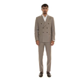 Paoloni Elegant Double Breasted Wool Dress - - Suits - Herren - Beige - XL