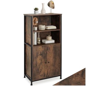 TecTake TecTake Buffet Haut 60 x 38 x 125 cm, Meuble de Rangement Cuisine Salon au Style Industriel, avec Portes et &Eacute;tag&egrave;res, Rangement Cuisine, Buffet Salle 