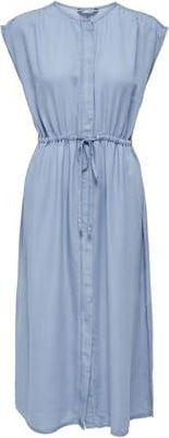 Only Bestseller A/S Onlpema SL Belt DNM Dress Qyt Robe, Bleu Jeans Clair, L Femme