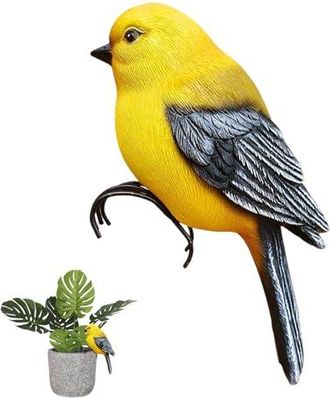 Generic Statues doiseaux de jardin | Sculptures doiseaux de jardin en résine - Décoration de plante en pot, décoration dintérieur pour jardin, cour, porche, p
