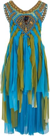Alberta Ferretti Femme, Robes, Multicolore, Taille: 40 FR Robe Midi &agrave; Volants