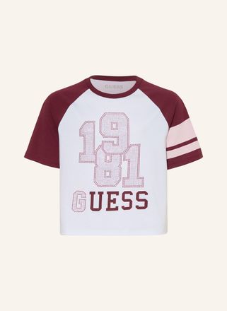 Guess T-Shirt Mit Schmucksteinen weiss