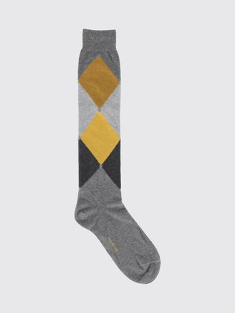 Ballantyne Hohe Socken aus Baumwollmischung mit Rautenmuster und Kontrastlogo