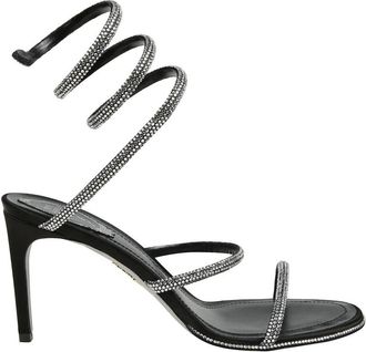 Rene Caovilla Sandalen - Cleo Anthracite Crystal Sandals 105 - Gr. 37 (EU) - in Grau - für Damen