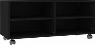 vidaXL Vidaxl - Meuble tv avec roulettes Noir 90x35x35 cm Bois dingénierie