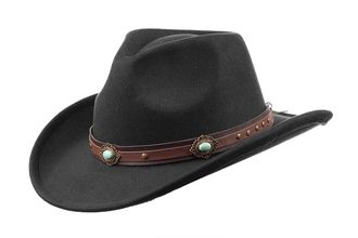 Scippis Westernhut Rockwell - Cowboyhut f&uuml;r Damen & Herren mit Schmuckband & Conchos - Ideal f&uuml;r Linedance & Countryfestivals (DE/NL/SE/PL, Alphanumerisch, L,