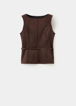 Mango Top ante marron - Femme - M - MANGO