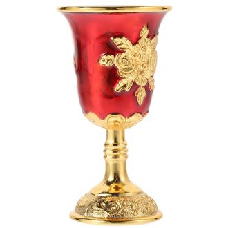 Pretyzoom Wei&szlig;wein Heiliger Altarkelch Trink Gl&auml;ser Messing Trinkgl&auml;ser Klassische Saftbecher F&uuml;r Eisgek&uuml;hlte Getr&auml;nke Kristallgl&auml;ser Vintage Messing Becher Fl&ouml;