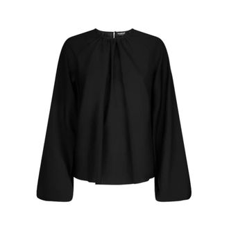 Dondup Raglanbluse mit Popeline-R&uuml;schen - - Blouses & Shirts - Damen - Schwarzk - M