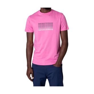 Emporio Armani T-shirt &agrave; logo d&eacute;lav&eacute; - Homme - Tops - Rose - Taille: S