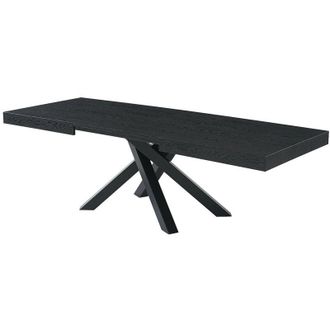 Vente-Unique Vente-unique - Table &agrave; manger extensible 6 &agrave; 10 personnes en mdf et m&eacute;tal - Noir - catonav