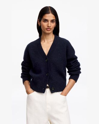 Arket Strickjacke Aus Einer Alpaka-Wollmischung -Blau