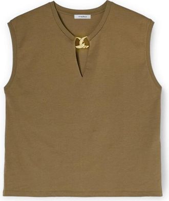 Motivi Femme, Tops, Vert, Taille: 40 FR T-shirt avec d&eacute;tail m&eacute;tallique