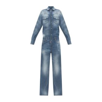 Dsquared2 Femme, Combinaisons et Ensembles, Bleu, Taille: 32 FR Denim Jumpsuit