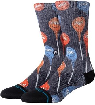 Stance Tootsie Pop Crew Chaussettes Roll Lollipop Noir Veau, Noir, M