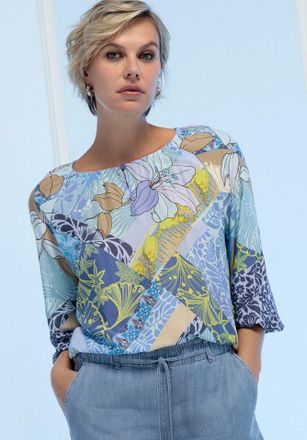 bianca Druckbluse RANA mit angesagtem grafischen Muster-Mix